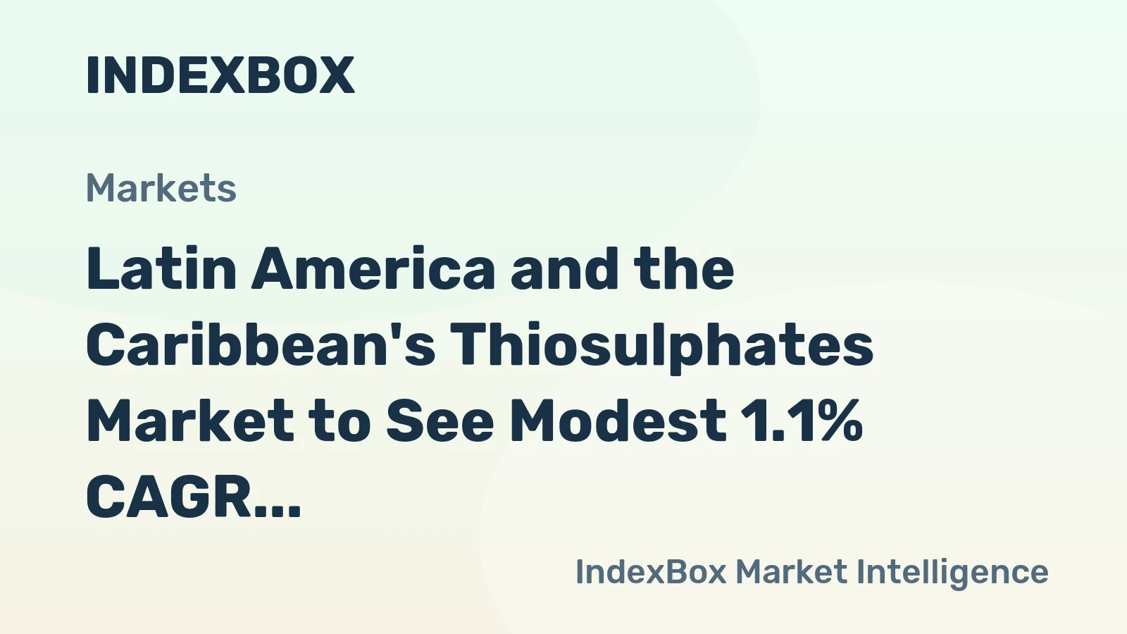 Latin America and the Caribbean's Thiosulphates Market to See Modest 1.1% CAGR Growth in Value Through 2035