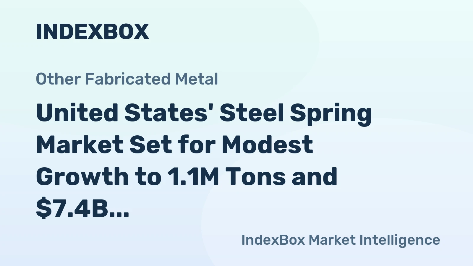 United States' Steel Spring Market Set for Modest Growth to 1.1M Tons and $7.4B