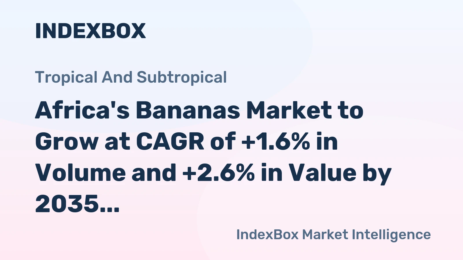 Africa's Bananas Market to Grow at CAGR of +1.6% in Volume and +2.6% in Value by 2035