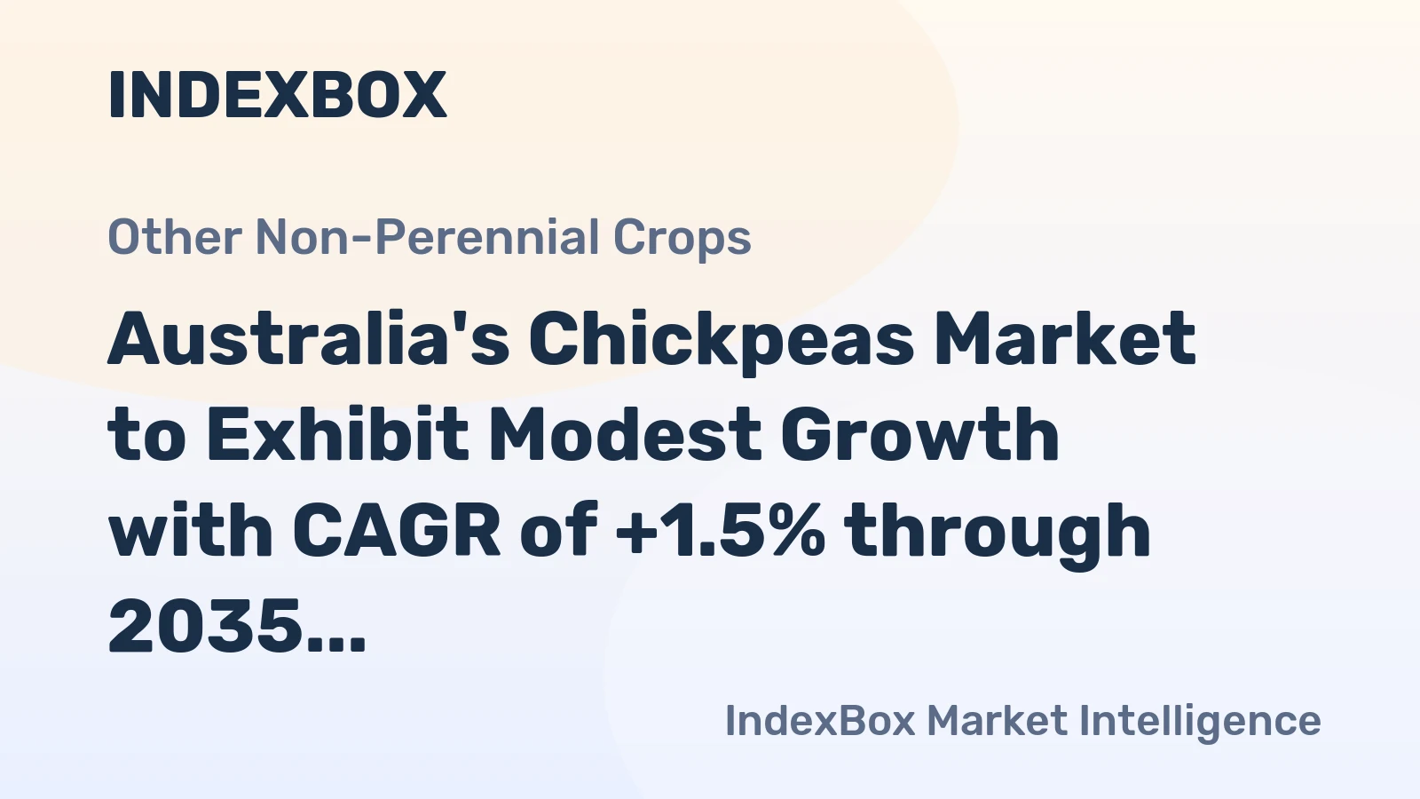 Australia's Chickpeas Market to Exhibit Modest Growth with CAGR of +1.5% through 2035, Expected to Reach $187M