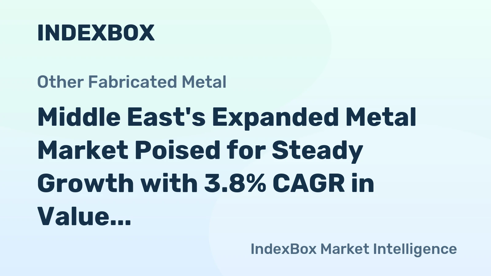 Middle East's Expanded Metal Market Poised for Steady Growth with 3.8% CAGR in Value