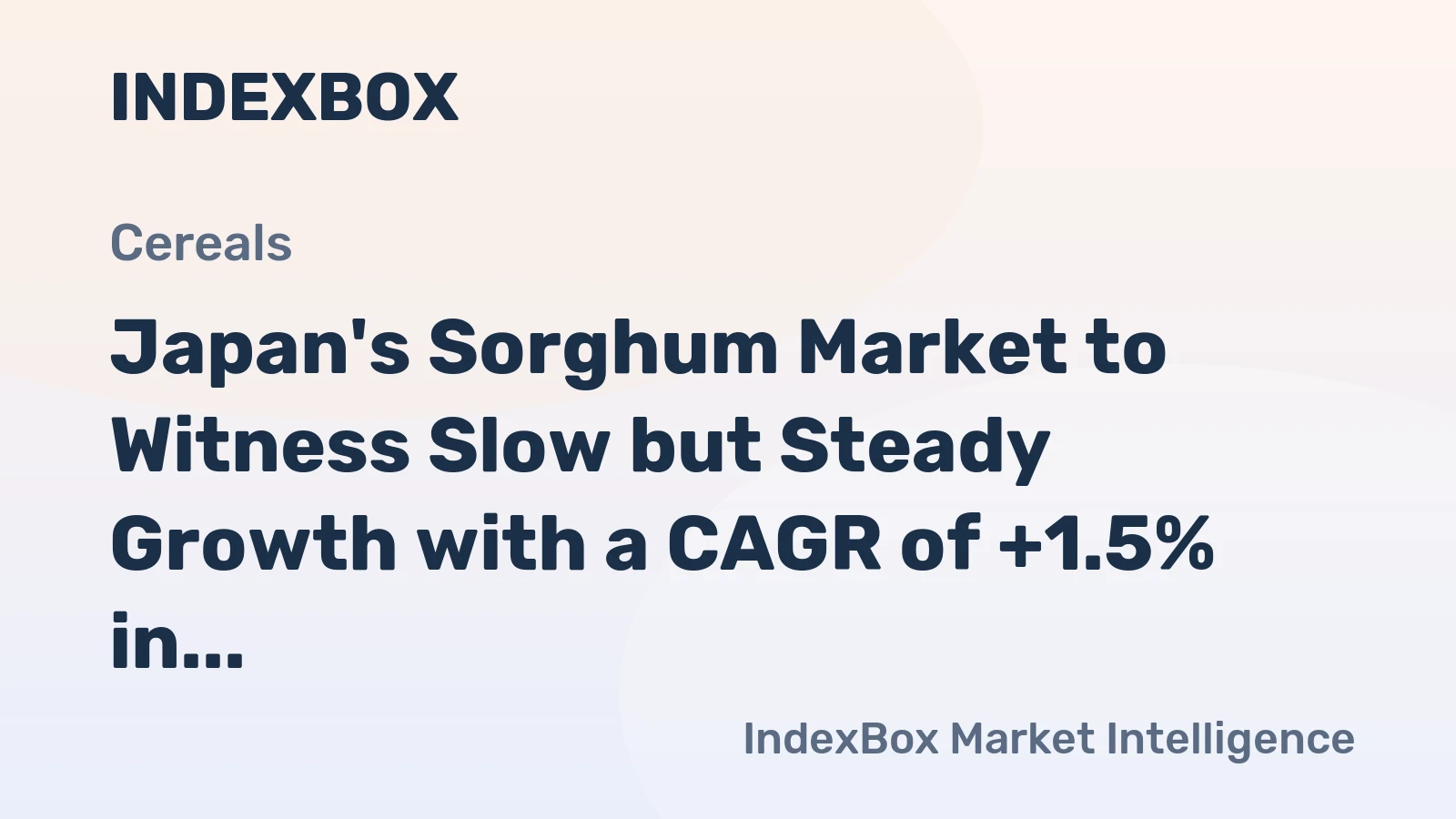 Japan's Sorghum Market to Witness Slow but Steady Growth with a CAGR of +1.5% in Volume and +3.0% in Value from 2024 to 2035