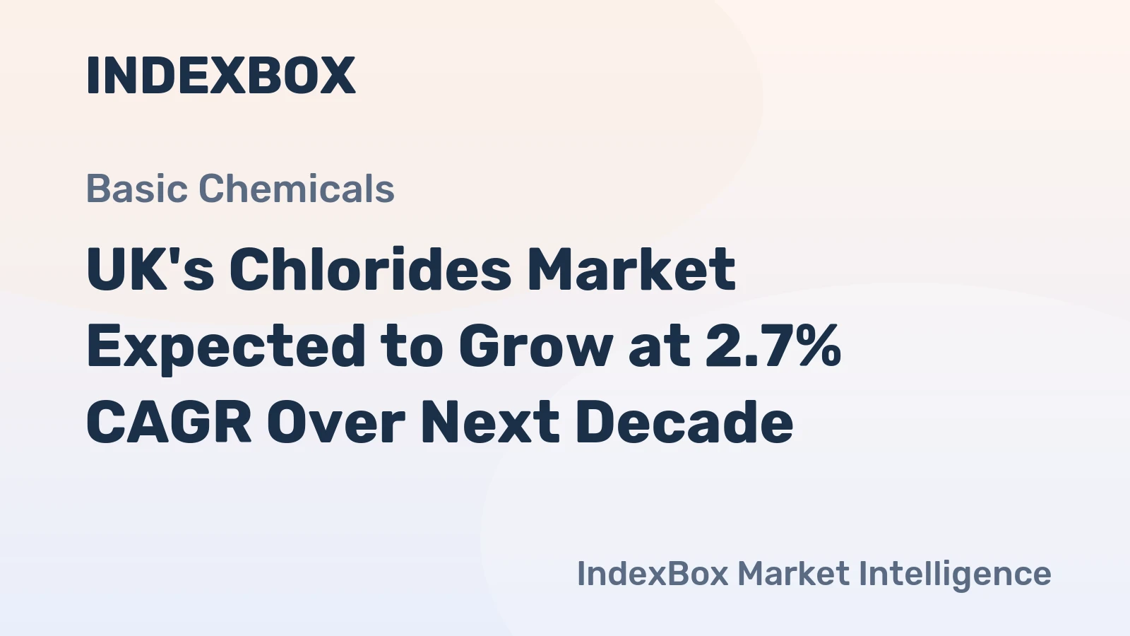 UK's Chlorides Market Expected to Grow at 2.7% CAGR Over Next Decade
