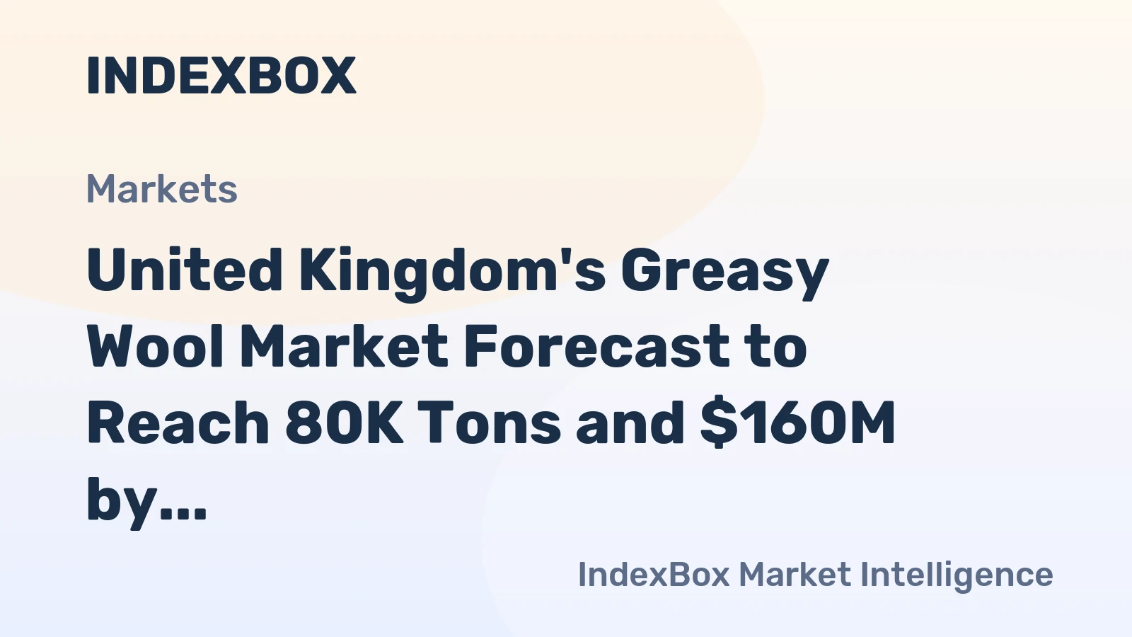 United Kingdom's Greasy Wool Market Forecast to Reach 80K Tons and $160M by 2035