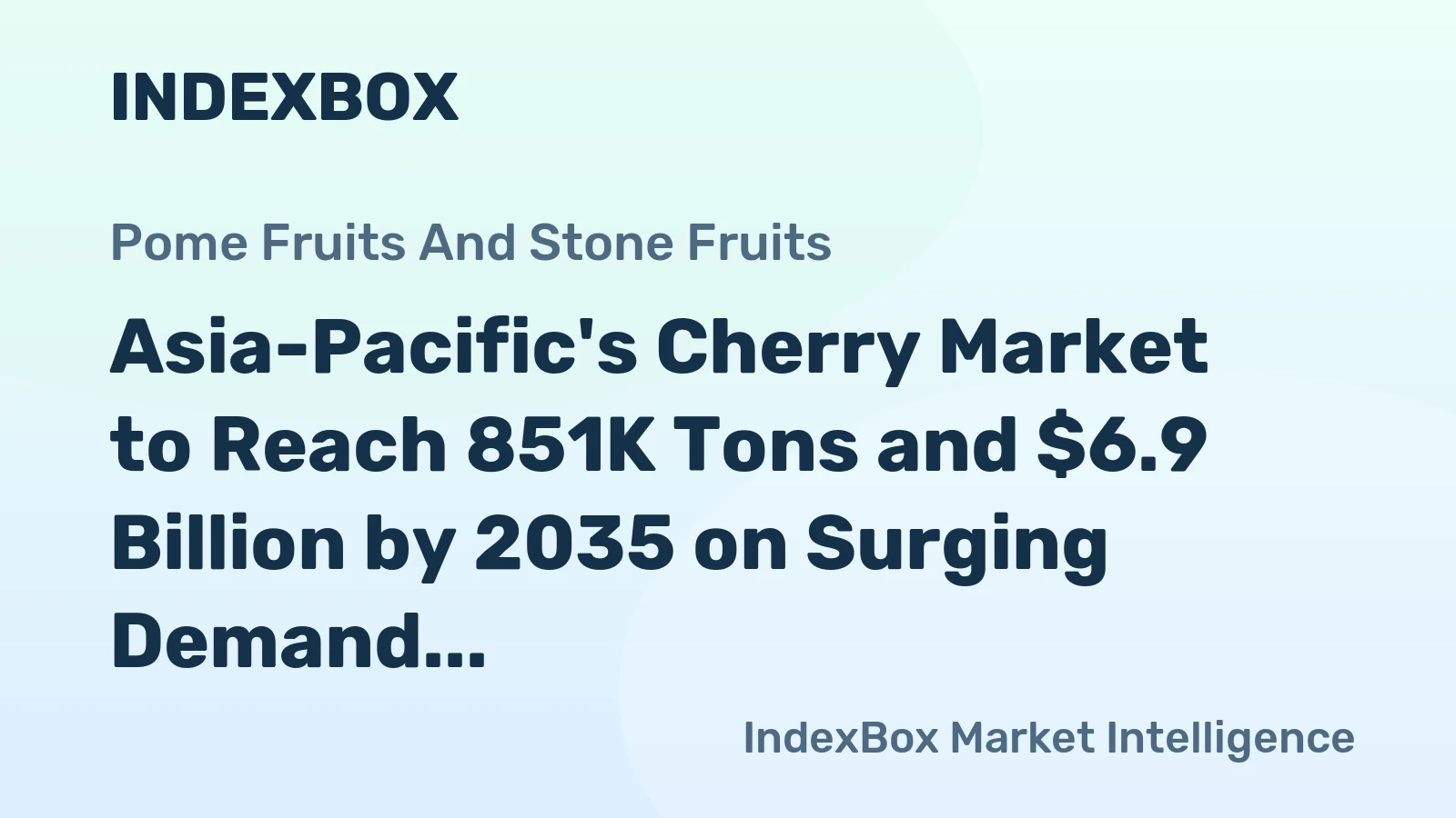 Asia-Pacific's Cherry Market to Reach 851K Tons and $6.9 Billion by 2035 on Surging Demand