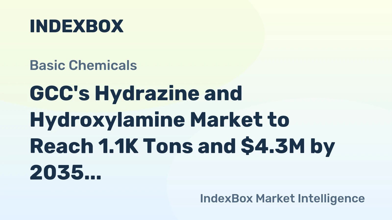 GCC's Hydrazine and Hydroxylamine Market to Reach 1.1K Tons and $4.3M by 2035