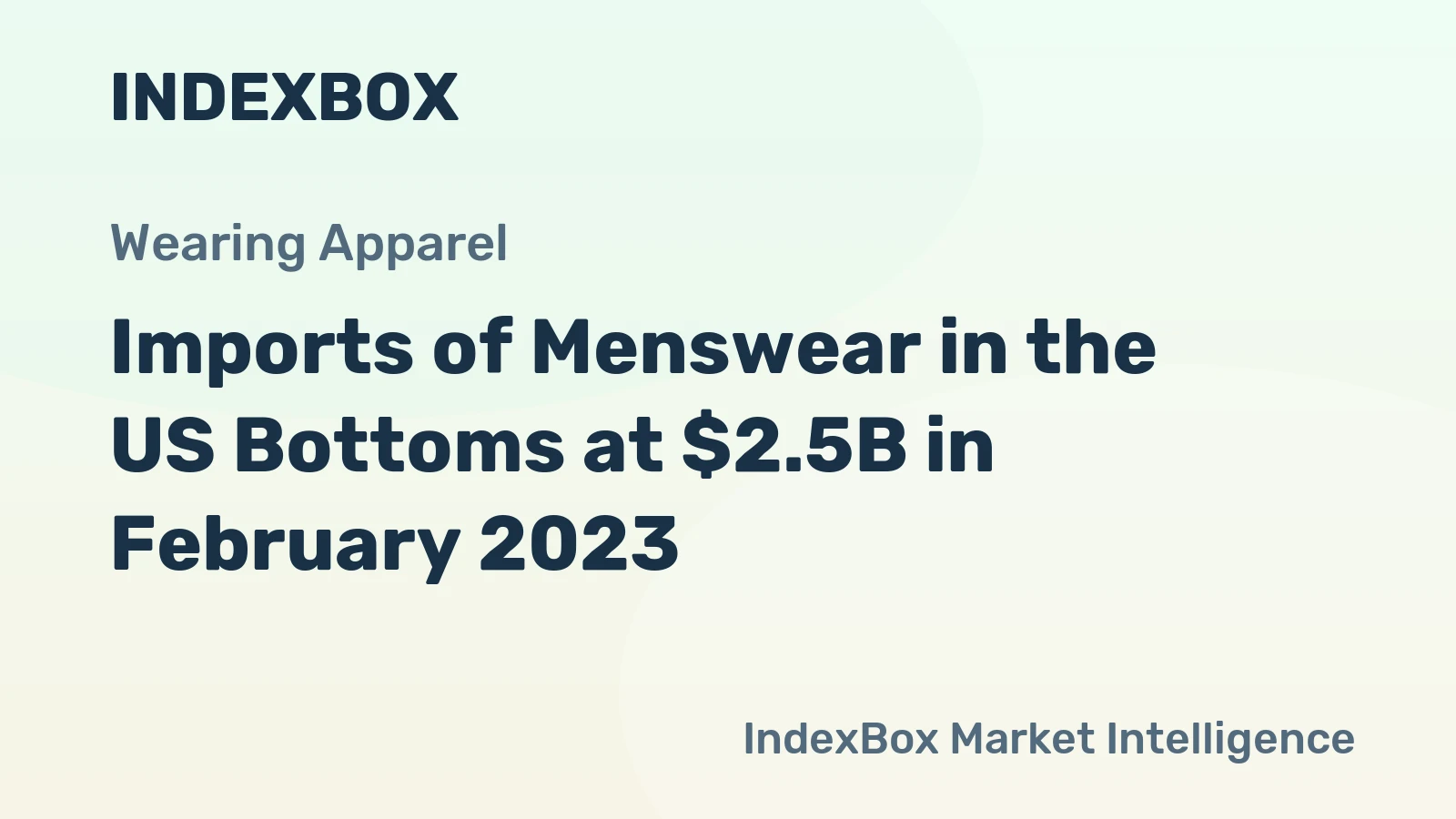 Imports of Menswear in the US Bottoms at $2.5B in February 2023