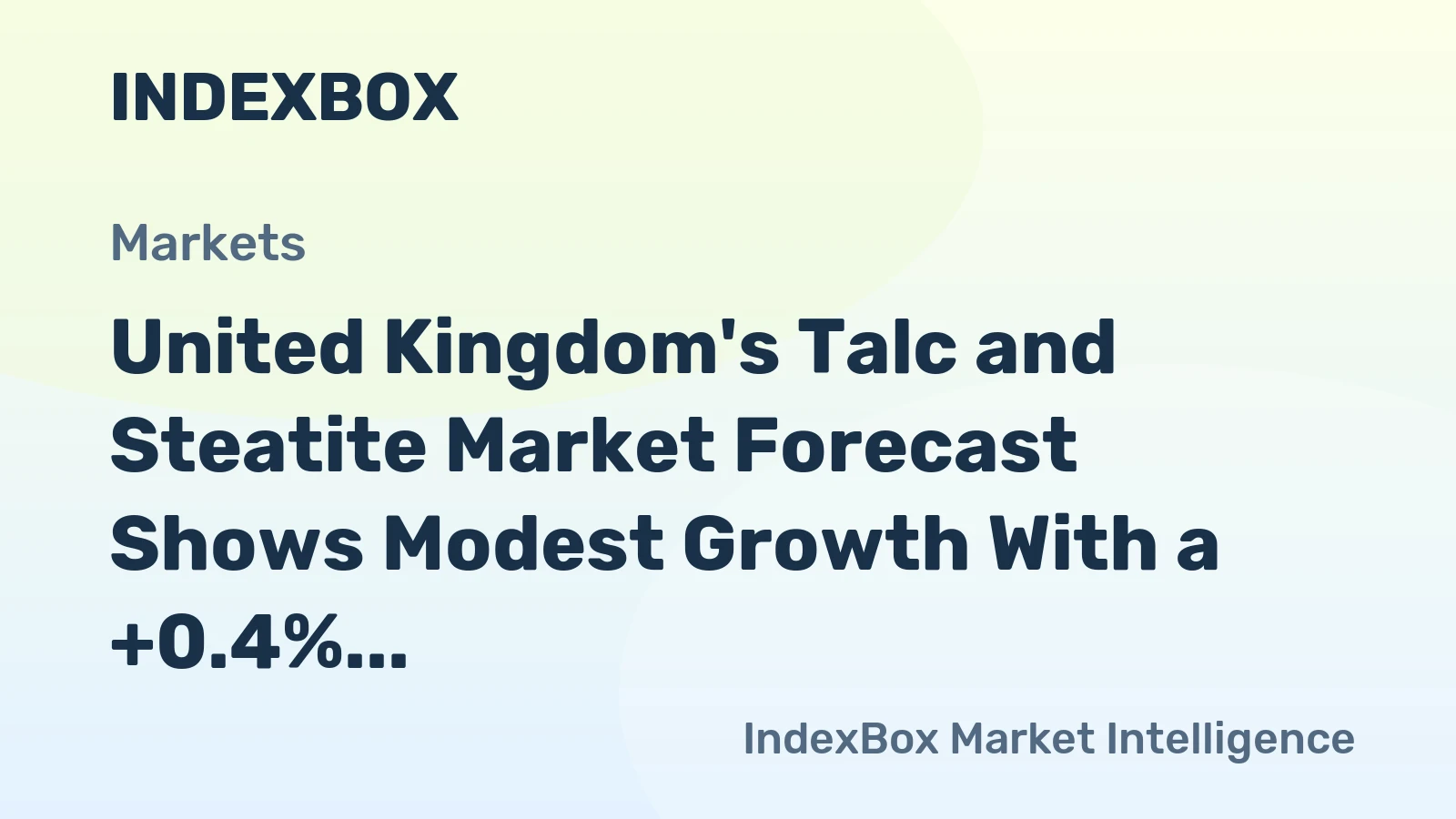 United Kingdom's Talc and Steatite Market Forecast Shows Modest Growth With a +0.4% CAGR in Value