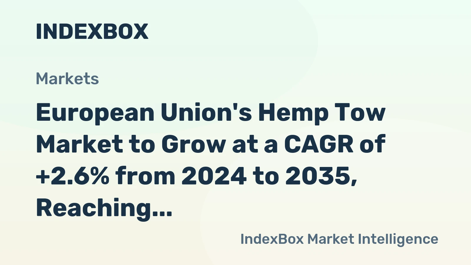 European Union's Hemp Tow Market to Grow at a CAGR of +2.6% from 2024 to 2035, Reaching 161K Tons by 2035