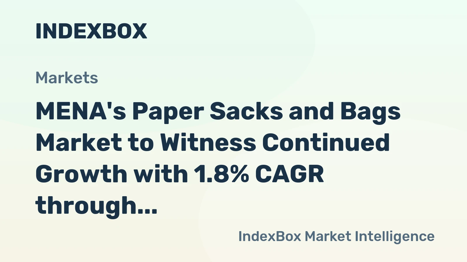 MENA's Paper Sacks and Bags Market to Witness Continued Growth with 1.8% CAGR through 2035