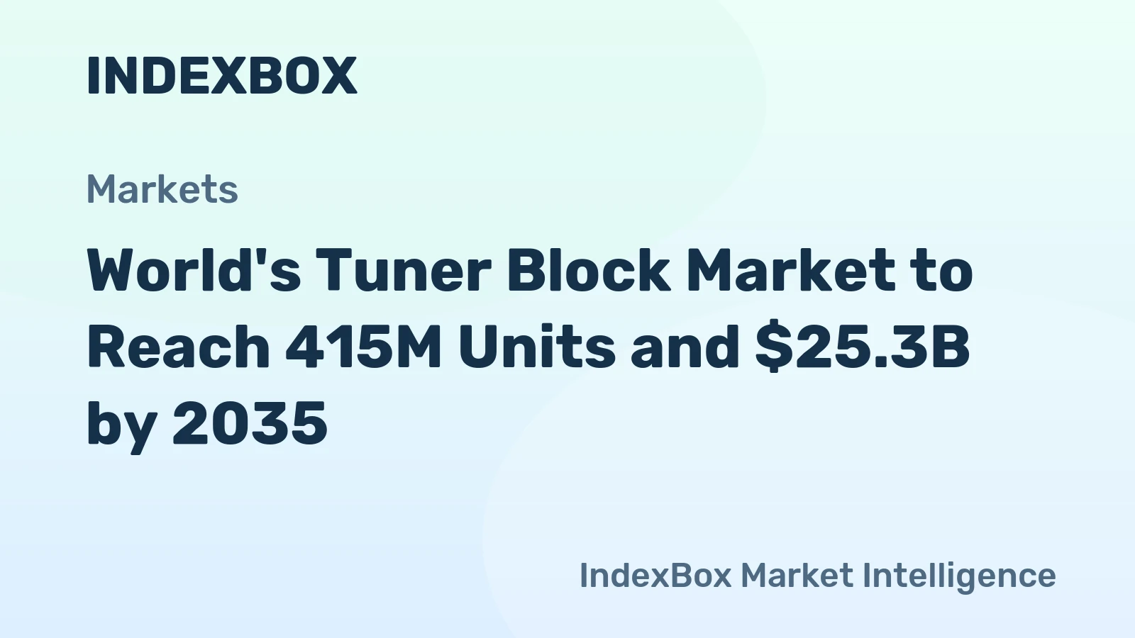 World's Tuner Block Market to Reach 415M Units and $25.3B by 2035