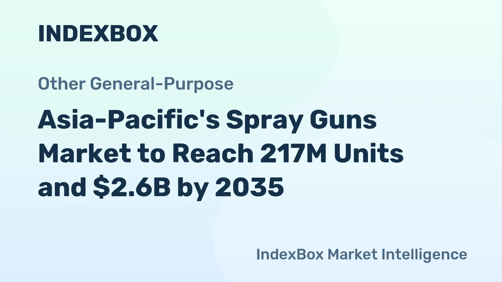 Asia-Pacific's Spray Guns Market to Reach 217M Units and $2.6B by 2035