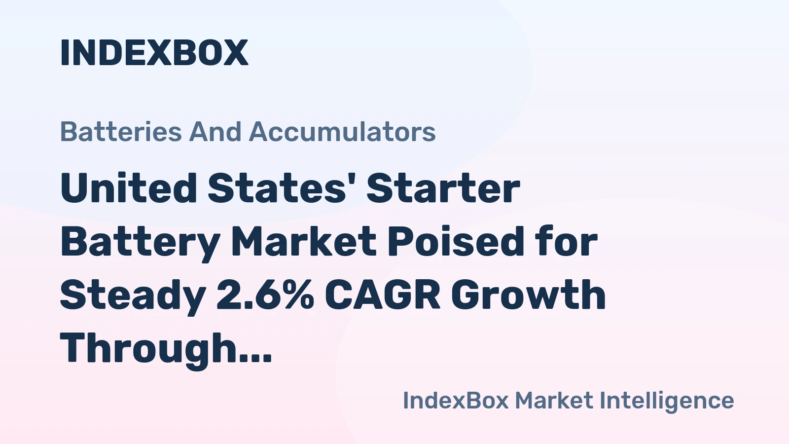 United States' Starter Battery Market Poised for Steady 2.6% CAGR Growth Through 2035
