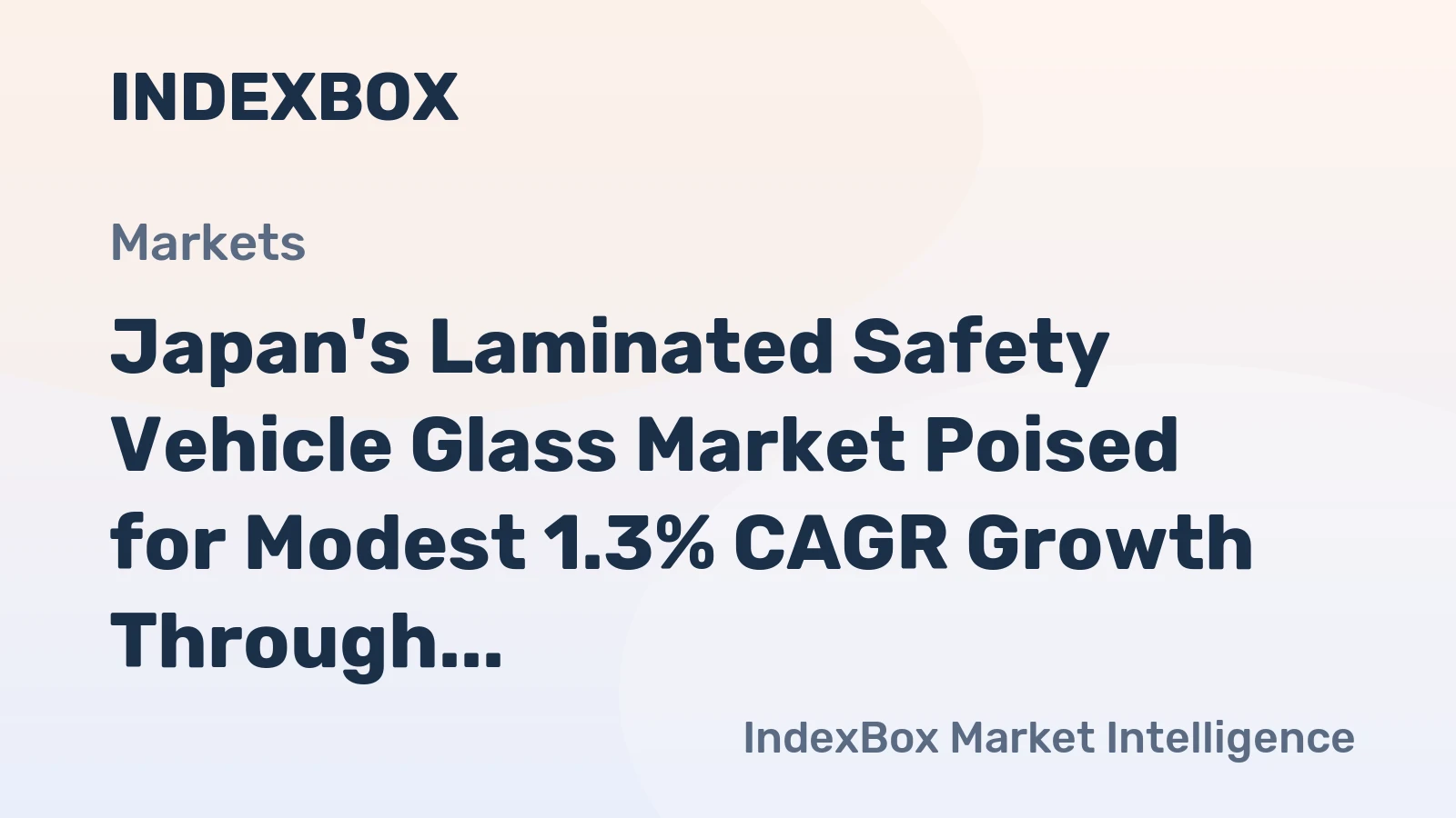 Japan's Laminated Safety Vehicle Glass Market Poised for Modest 1.3% CAGR Growth Through 2035