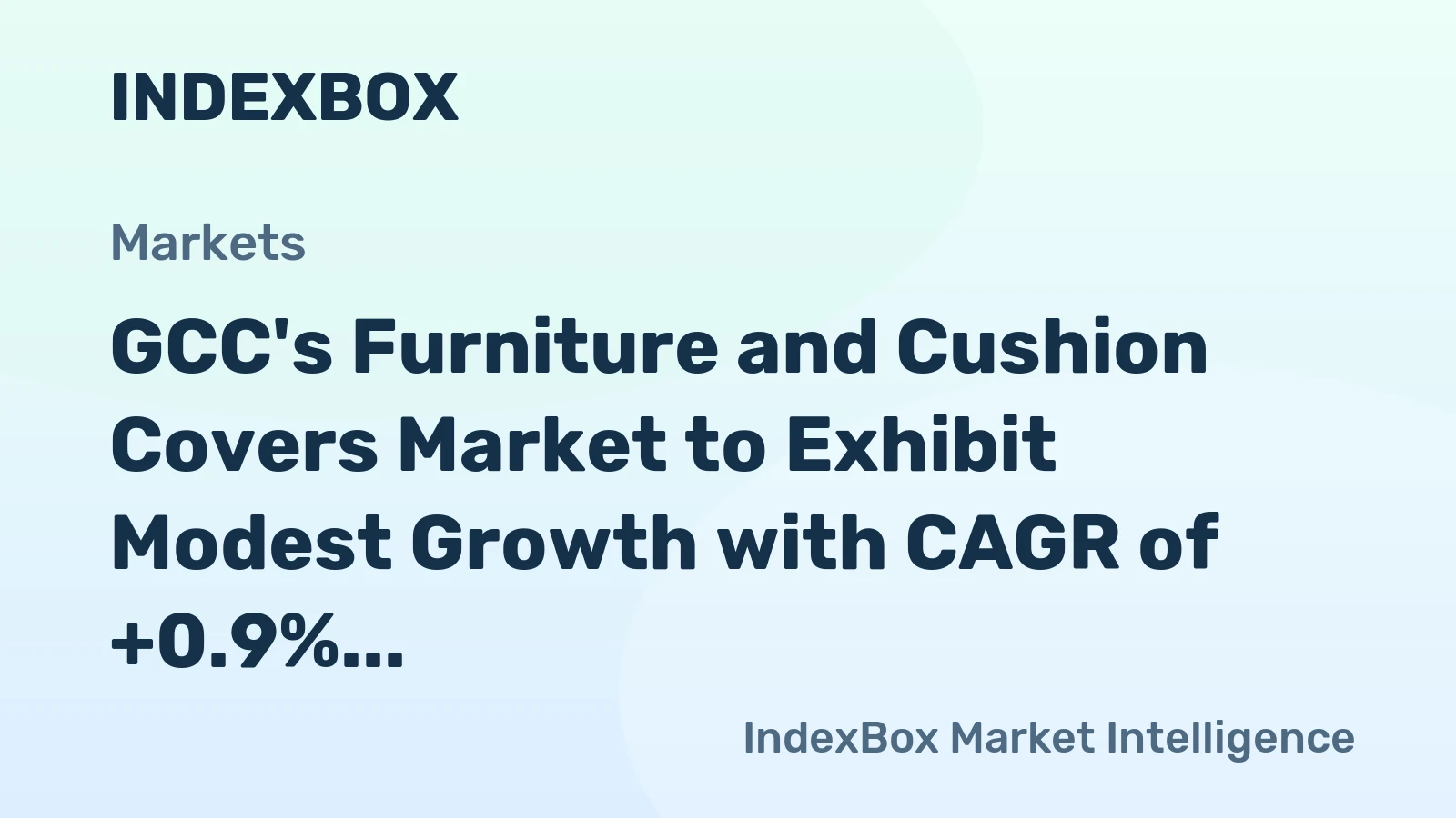 GCC's Furniture and Cushion Covers Market to Exhibit Modest Growth with CAGR of +0.9% from 2024 to 2035