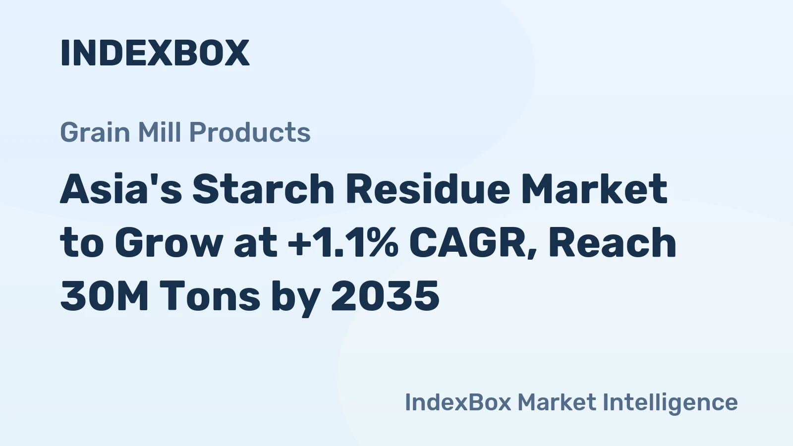 Asia's Starch Residue Market to Grow at +1.1% CAGR, Reach 30M Tons by 2035