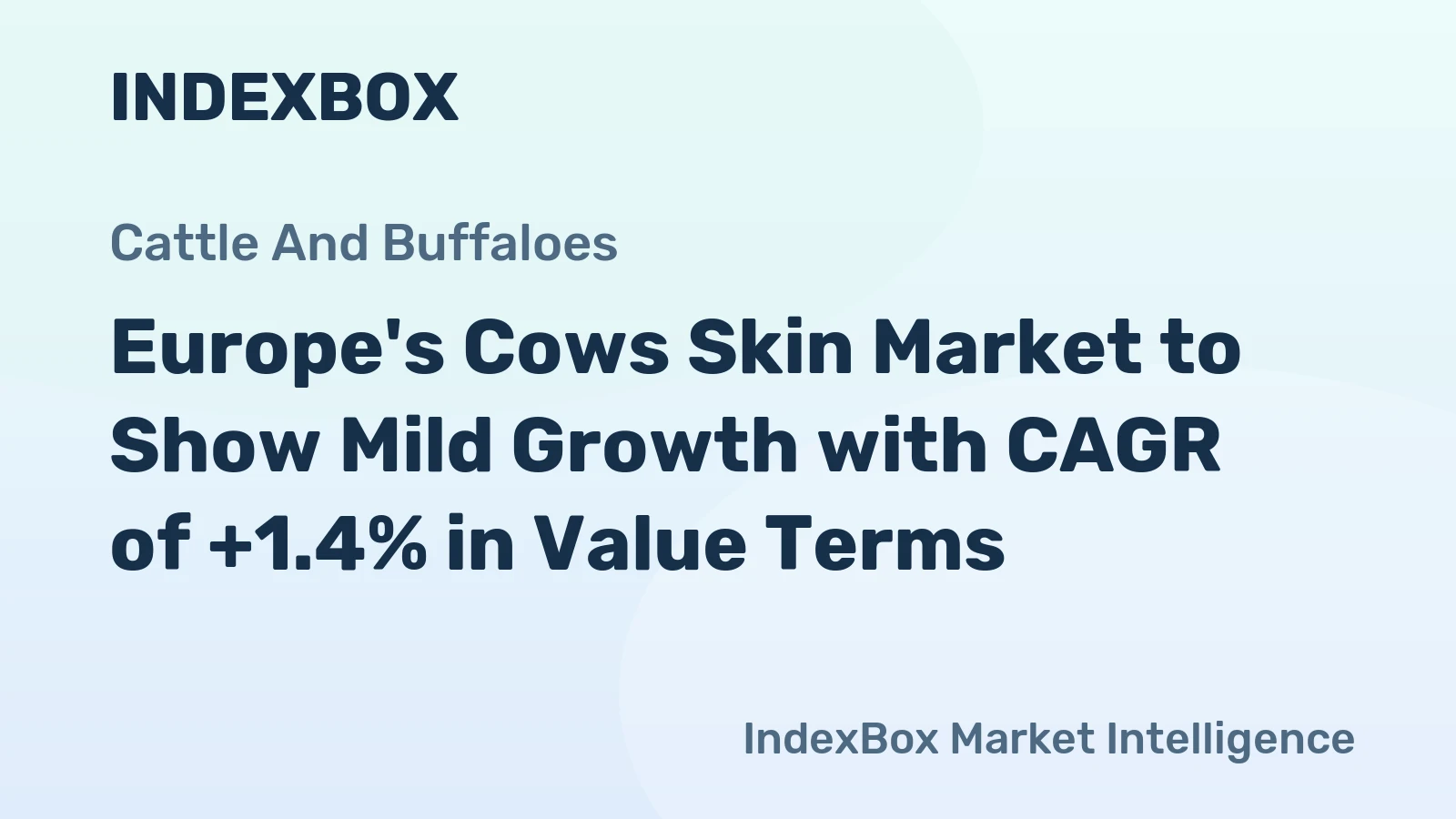 Europe's Cows Skin Market to Show Mild Growth with CAGR of +1.4% in Value Terms