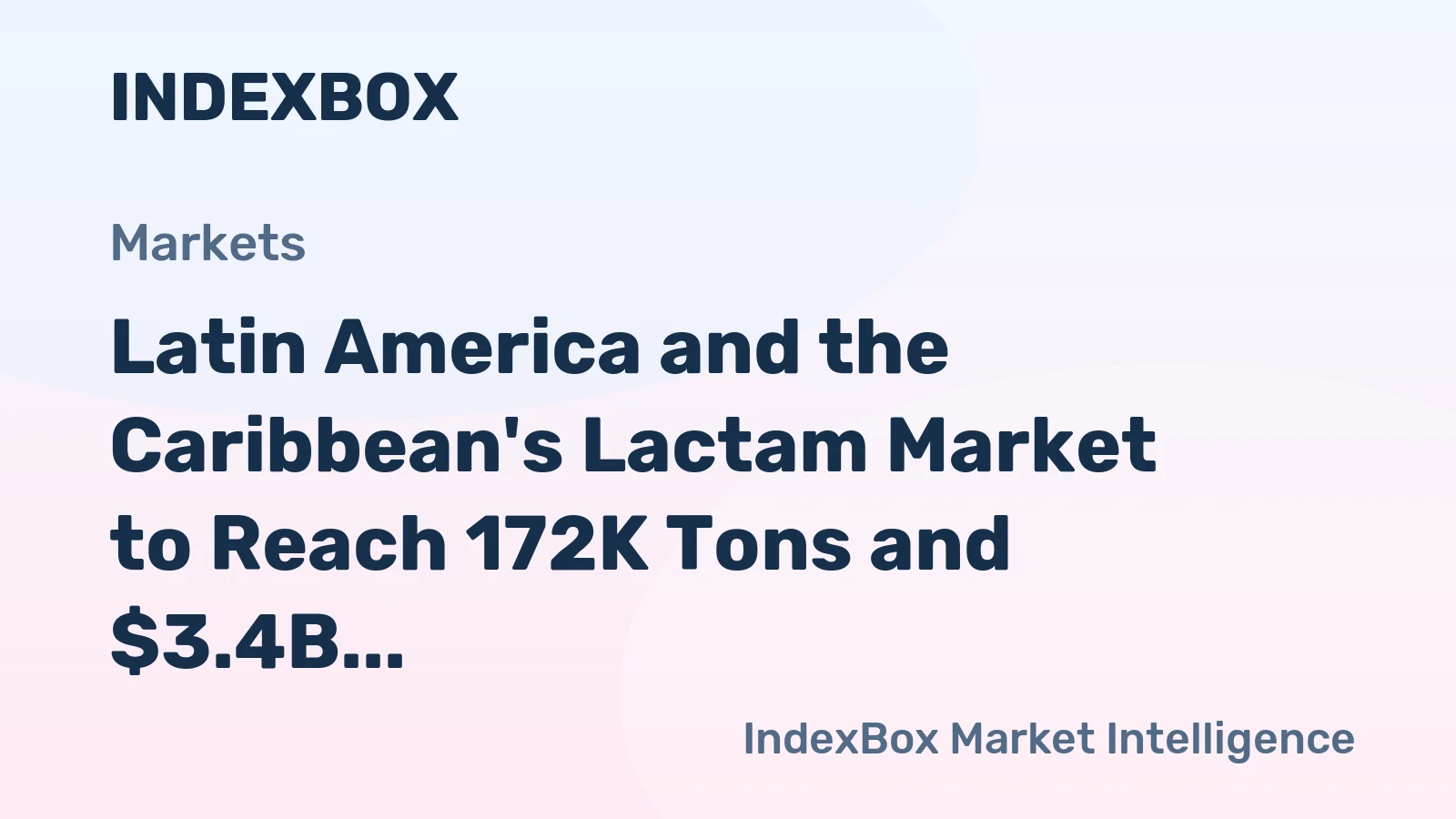 Latin America and the Caribbean's Lactam Market to Reach 172K Tons and $3.4B by 2035
