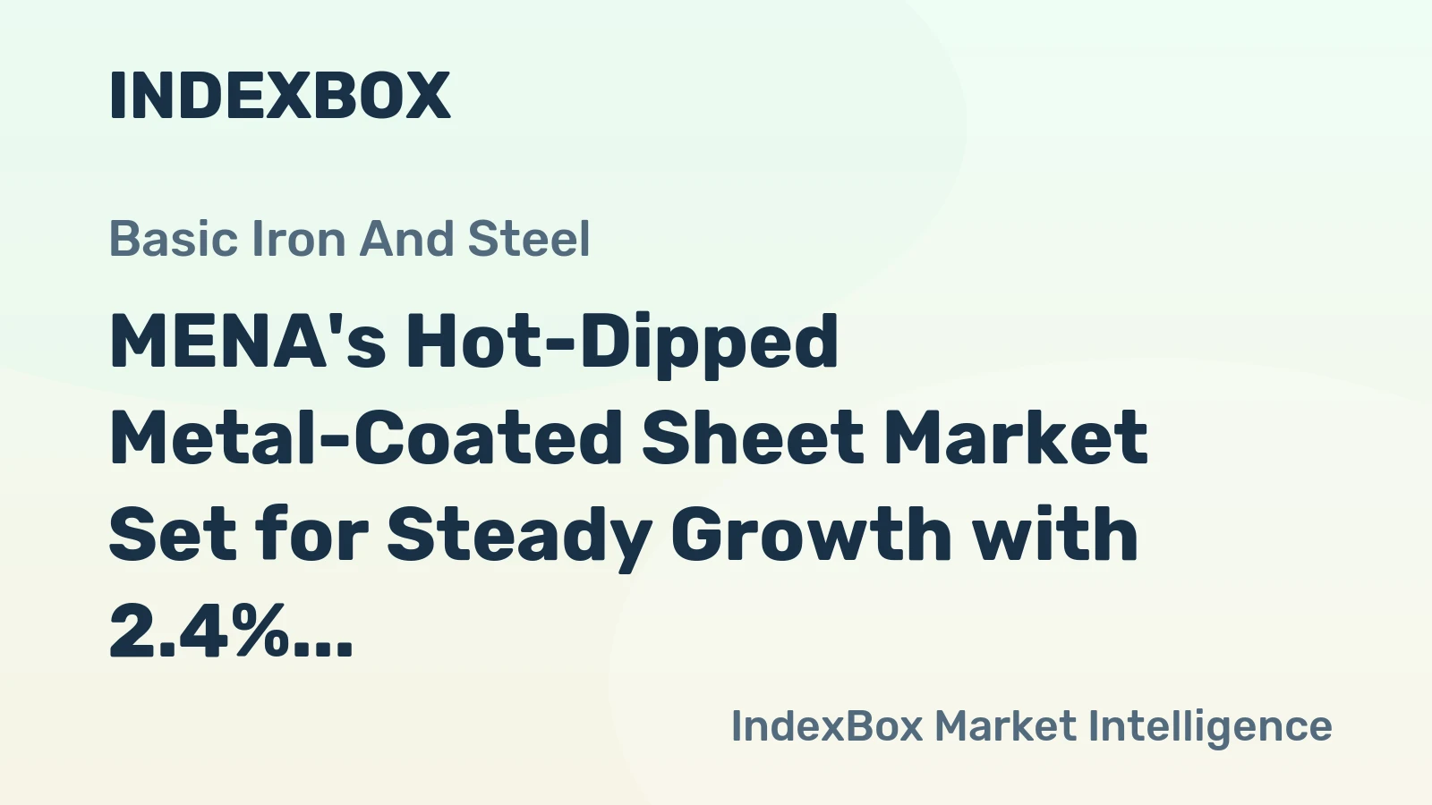 MENA's Hot-Dipped Metal-Coated Sheet Market Set for Steady Growth with 2.4% CAGR in Value