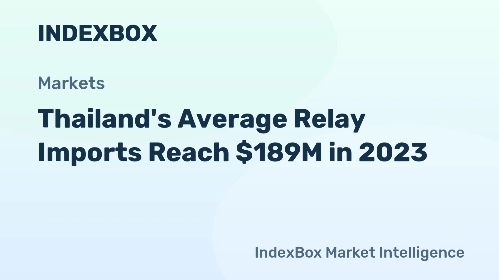Thailand's Average Relay Imports Reach $189M in 2023