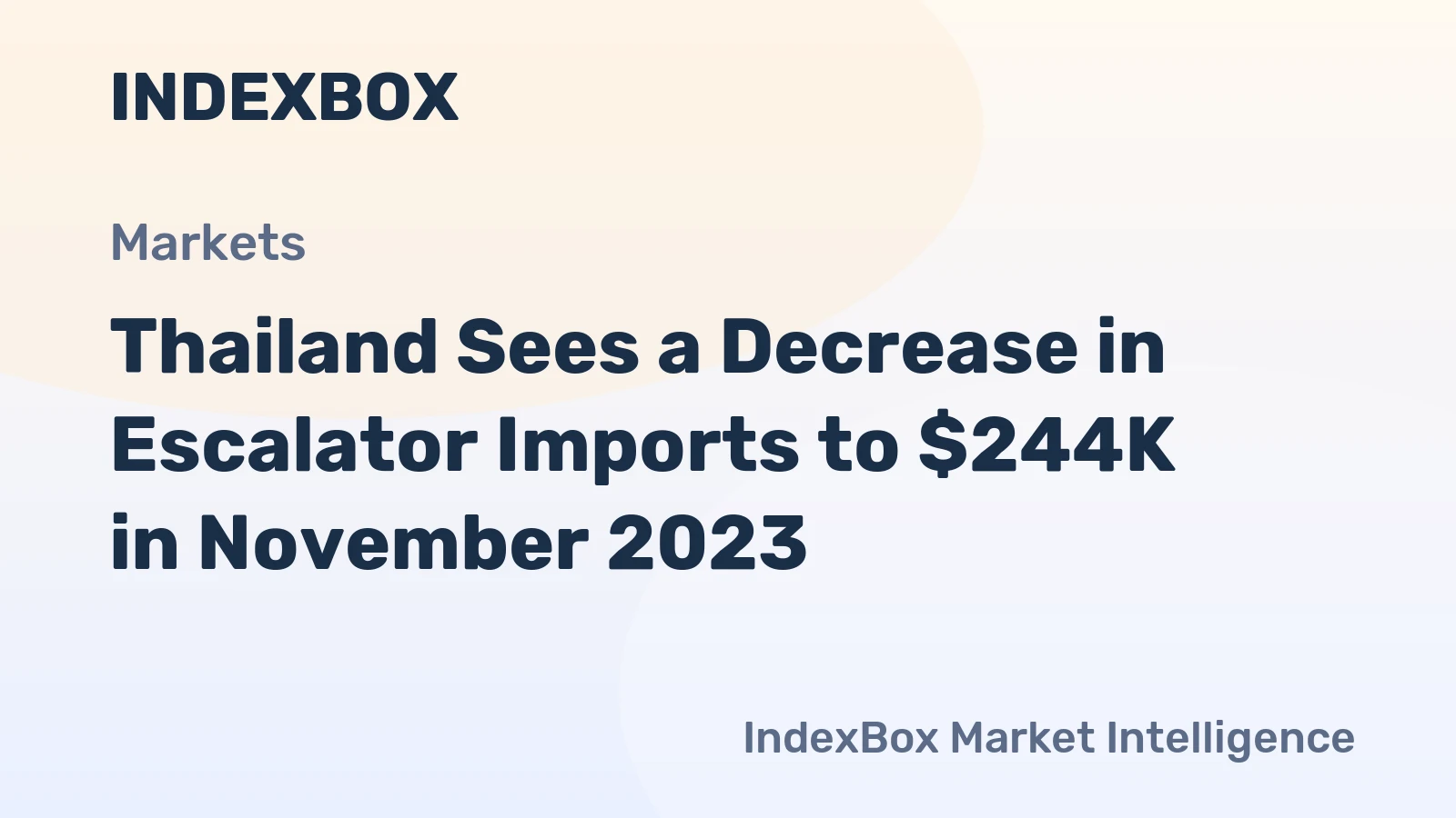 Thailand Sees a Decrease in Escalator Imports to $244K in November 2023