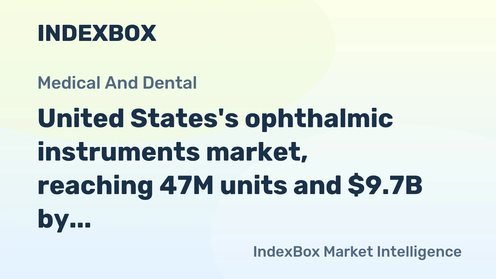 United States's ophthalmic instruments market, reaching 47M units and $9.7B by 2035, is forecast for continued growth.
