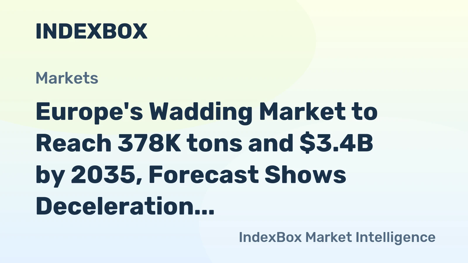 Europe's Wadding Market to Reach 378K tons and $3.4B by 2035, Forecast Shows Deceleration