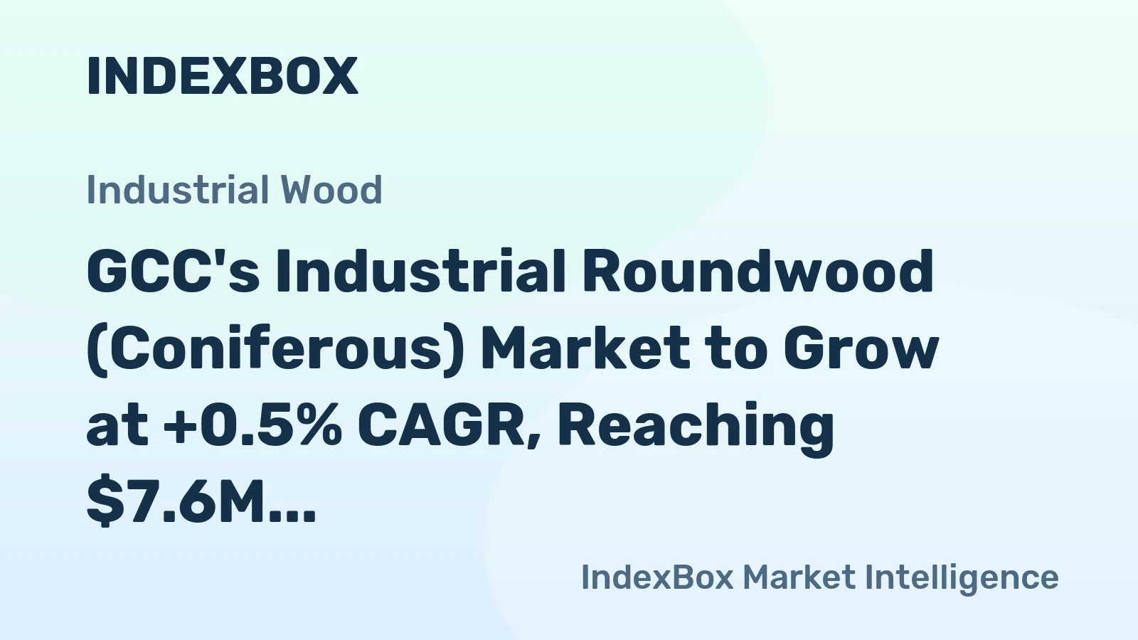 GCC's Industrial Roundwood (Coniferous) Market to Grow at +0.5% CAGR, Reaching $7.6M by 2035