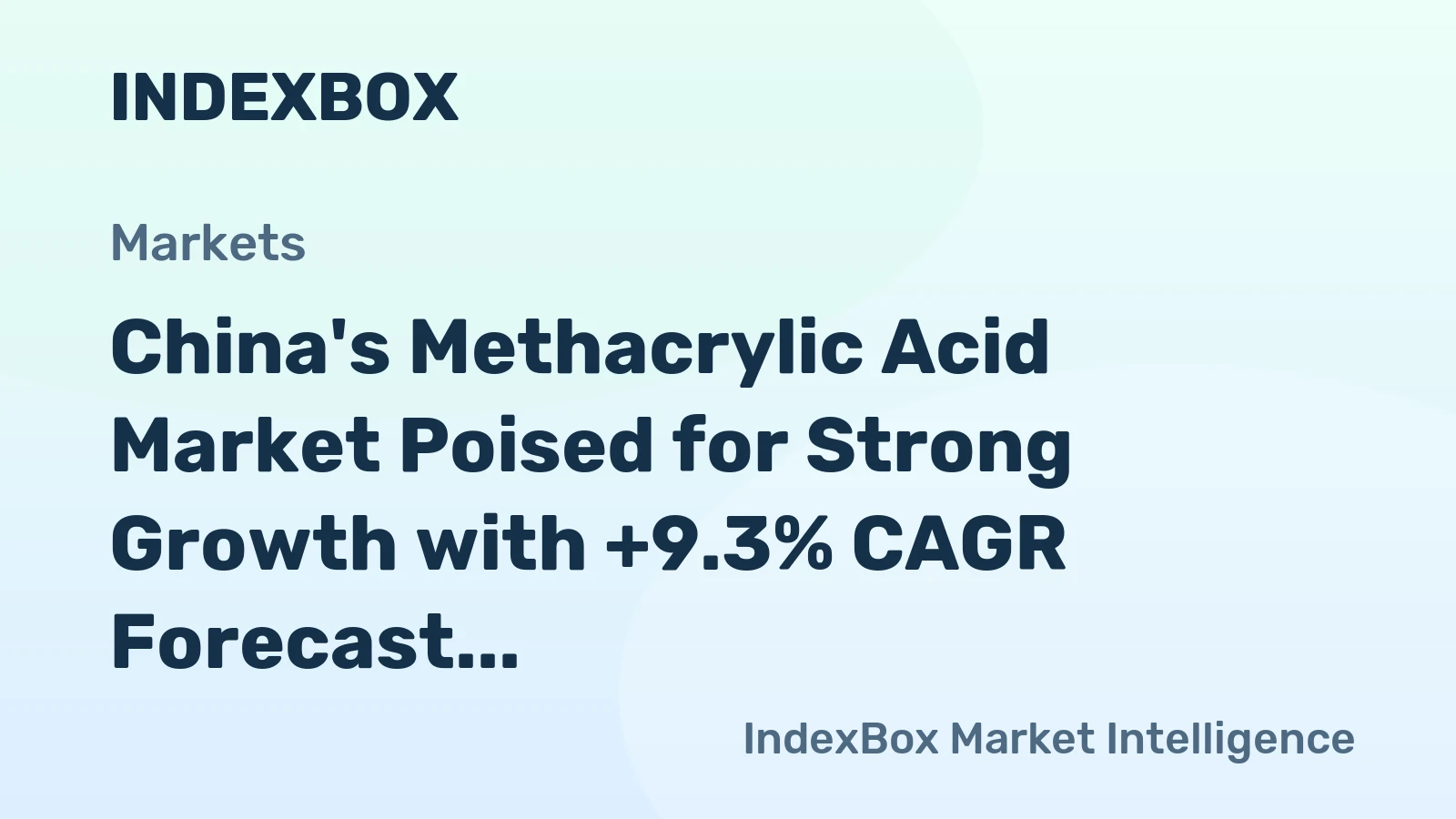 China's Methacrylic Acid Market Poised for Strong Growth with +9.3% CAGR Forecast