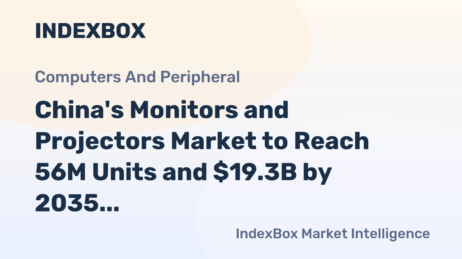 China's Monitors and Projectors Market to Reach 56M Units and $19.3B by 2035