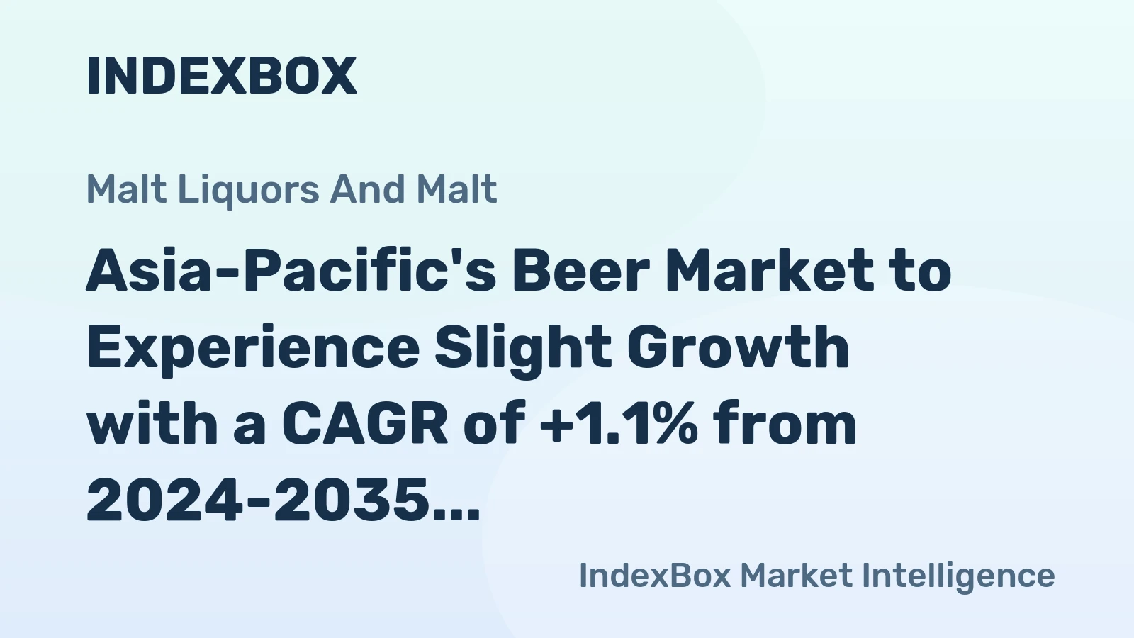 Asia-Pacific's Beer Market to Experience Slight Growth with a CAGR of +1.1% from 2024-2035, Reaching 61B Litres