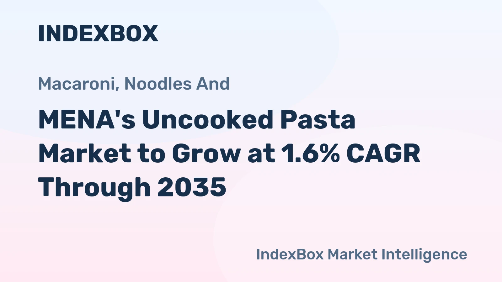 MENA's Uncooked Pasta Market to Grow at 1.6% CAGR Through 2035