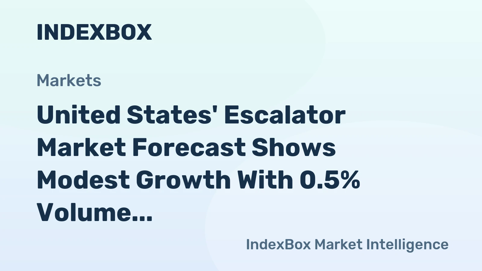 United States' Escalator Market Forecast Shows Modest Growth With 0.5% Volume CAGR Through 2035