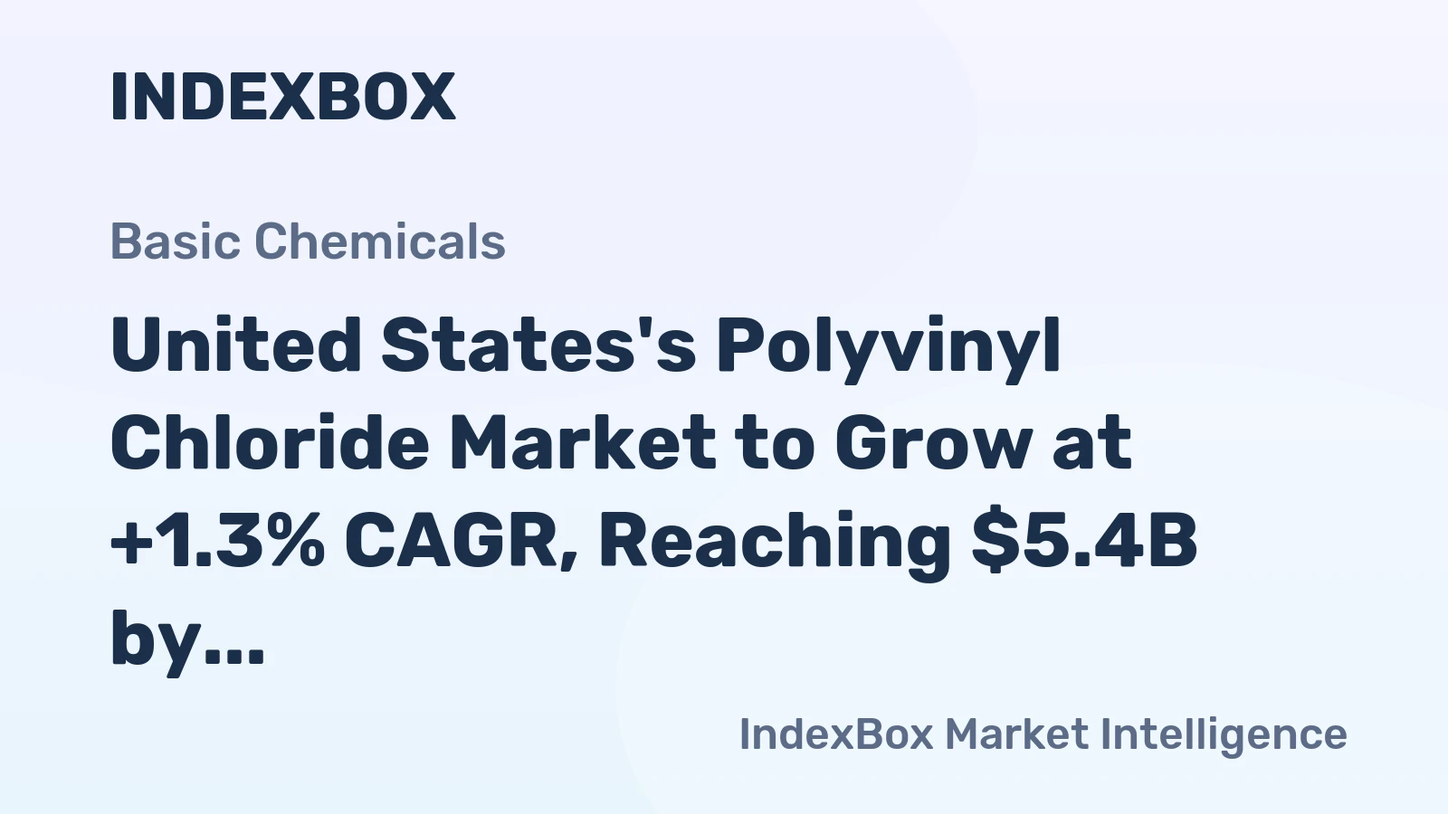United States's Polyvinyl Chloride Market to Grow at +1.3% CAGR, Reaching $5.4B by 2035