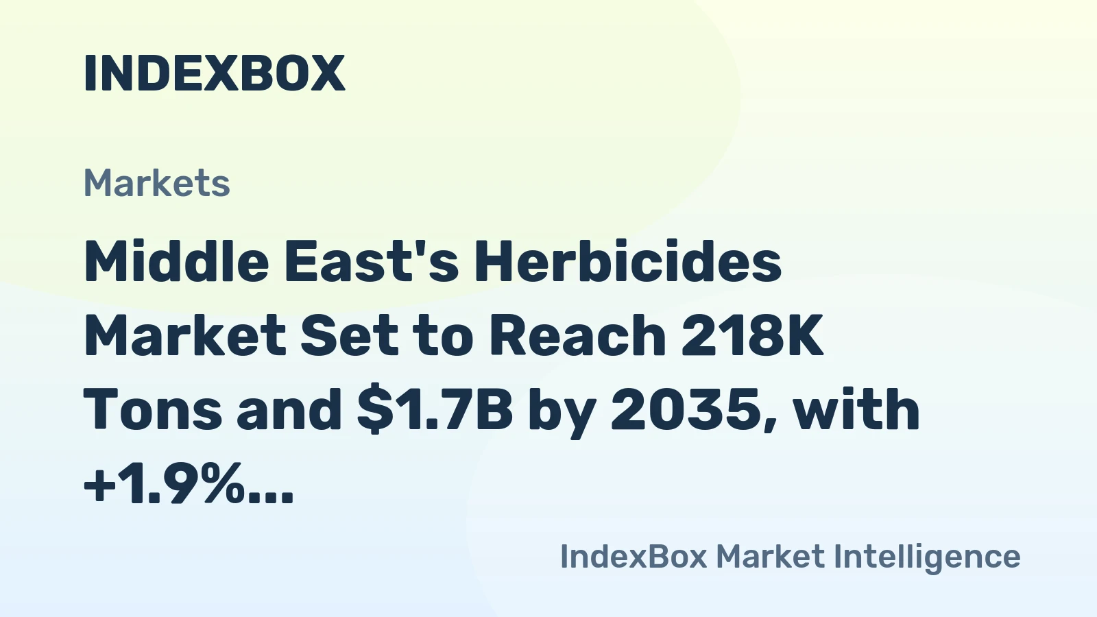 Middle East's Herbicides Market Set to Reach 218K Tons and $1.7B by 2035, with +1.9% and +2.2% Growth, respectively