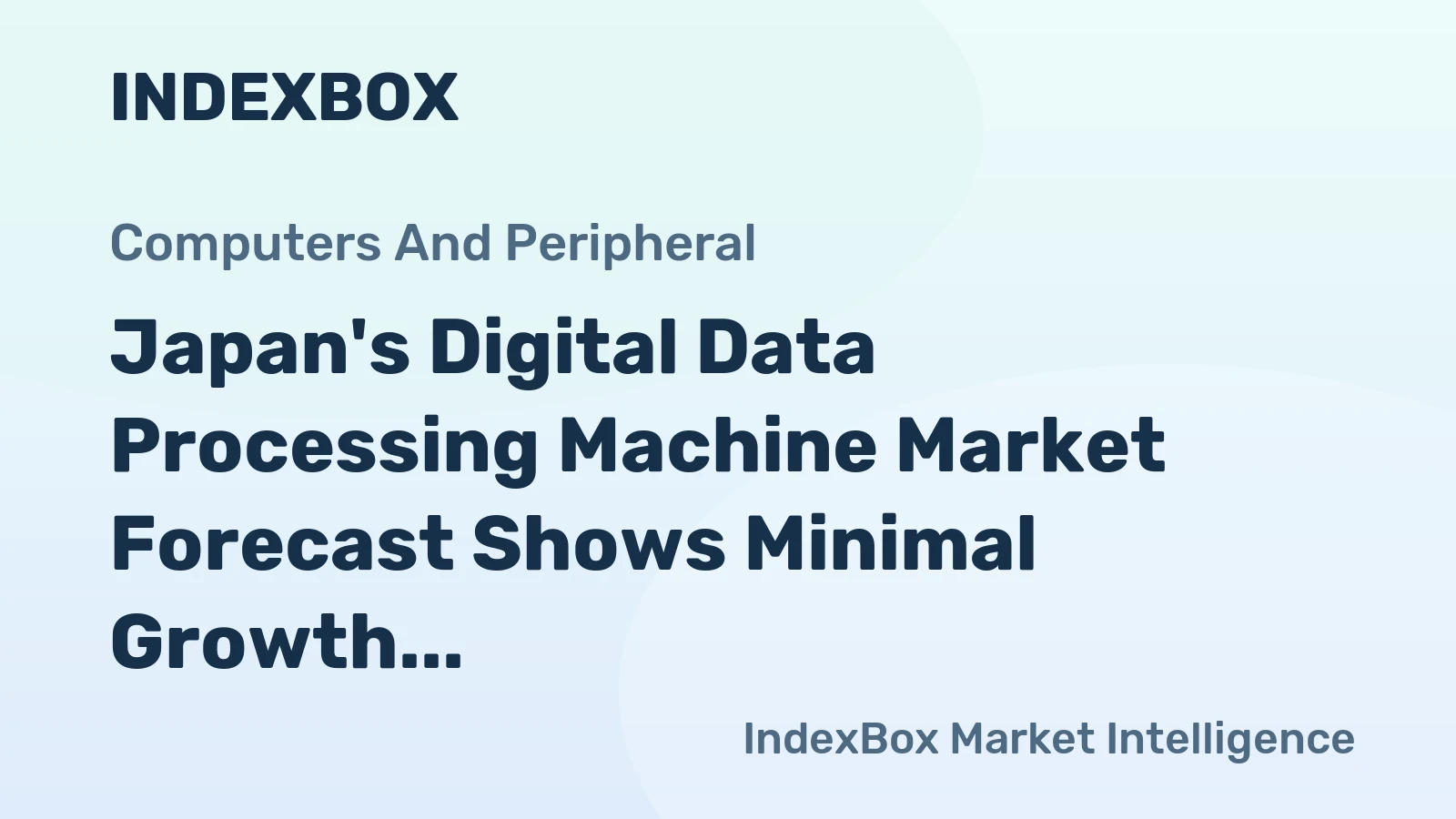 Japan's Digital Data Processing Machine Market Forecast Shows Minimal Growth With a 0.2% CAGR Through 2035