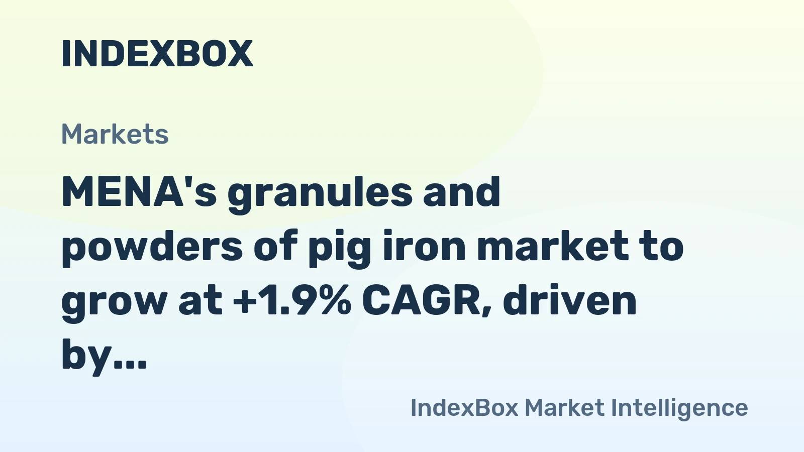 MENA's granules and powders of pig iron market to grow at +1.9% CAGR, driven by rising demand, reaching 618K tons by 2035.