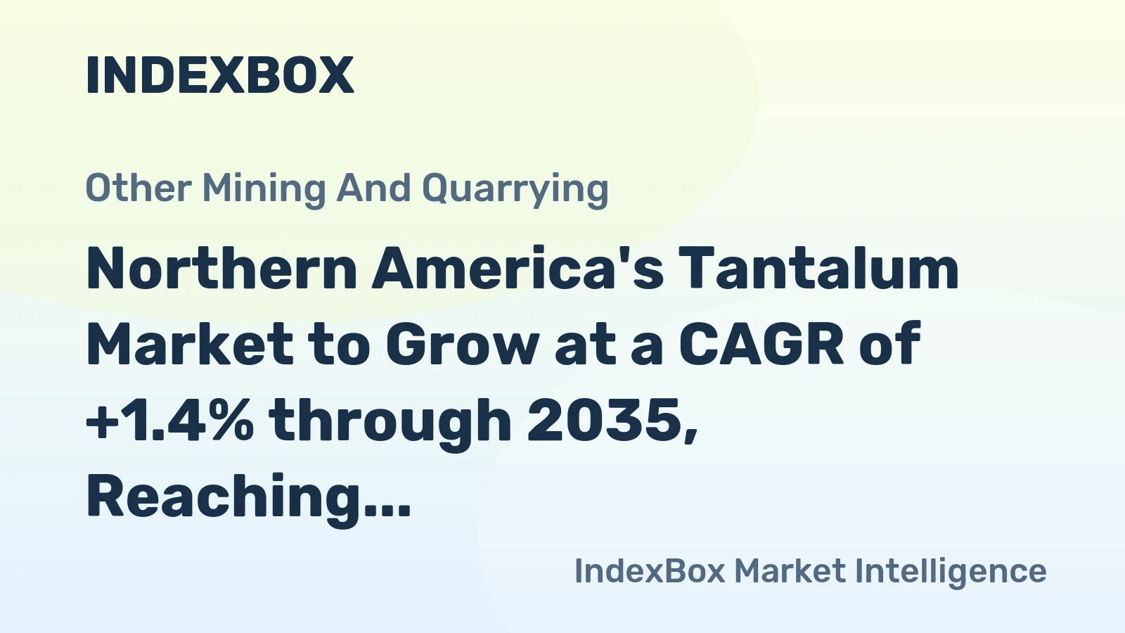 Northern America's Tantalum Market to Grow at a CAGR of +1.4% through 2035, Reaching $102M in Value