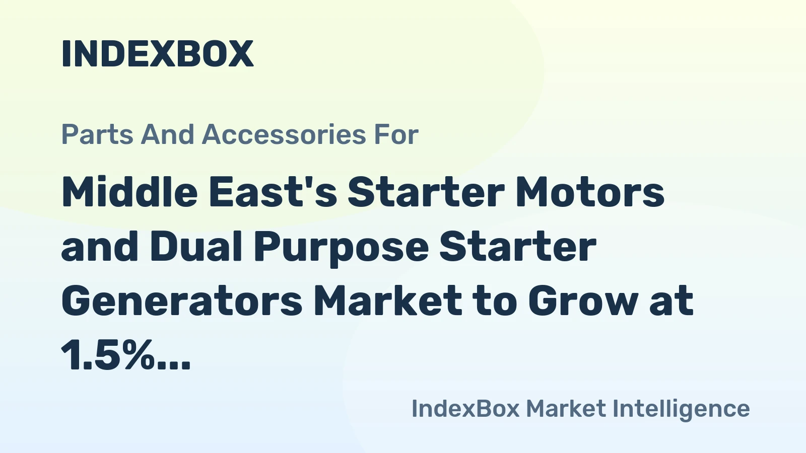 Middle East's Starter Motors and Dual Purpose Starter Generators Market to Grow at 1.5% CAGR, reaching $339M by 2035