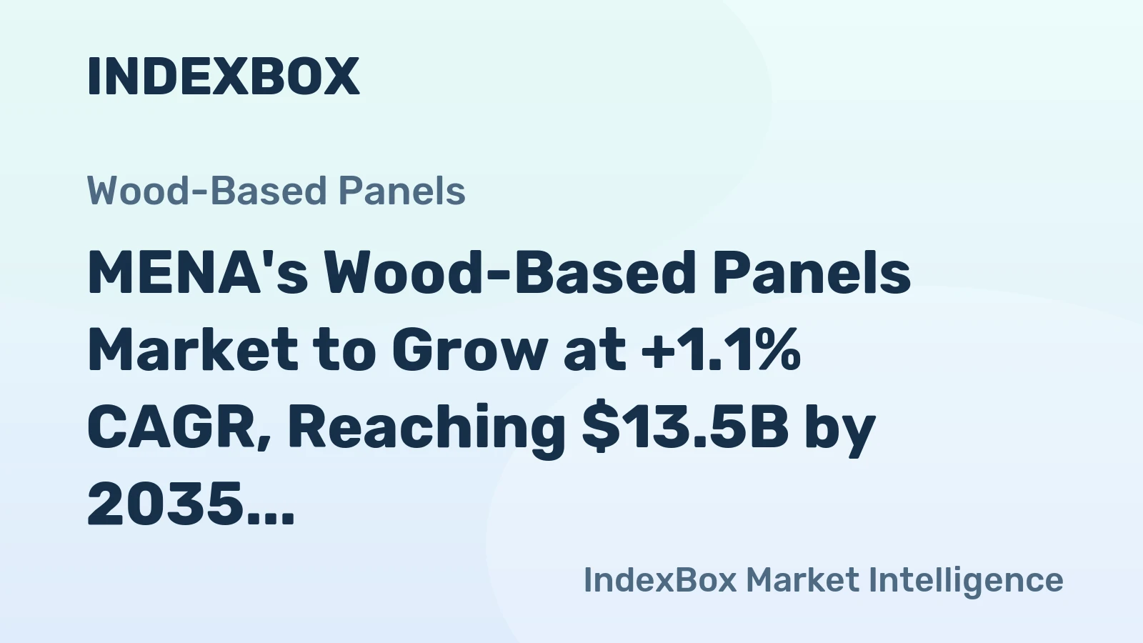 MENA's Wood-Based Panels Market to Grow at +1.1% CAGR, Reaching $13.5B by 2035