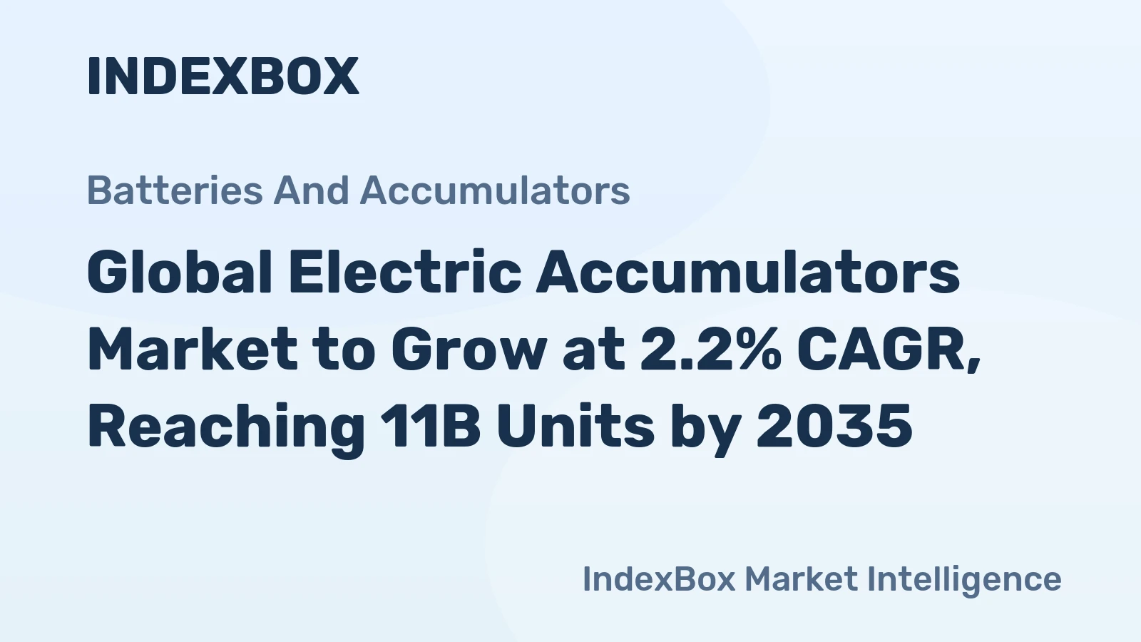 Global Electric Accumulators Market to Grow at 2.2% CAGR, Reaching 11B Units by 2035