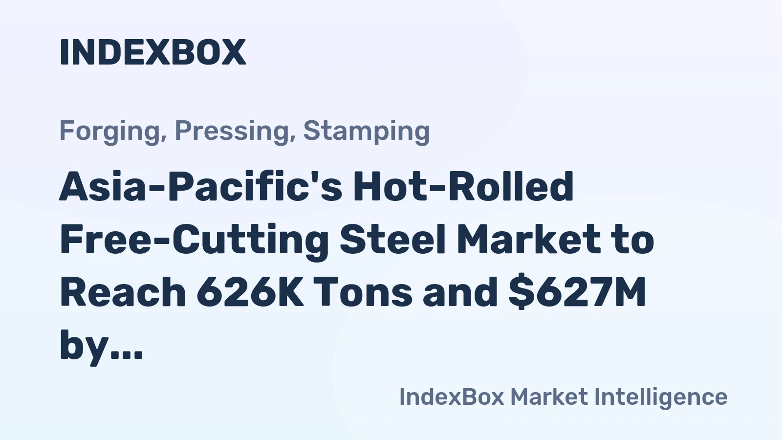 Asia-Pacific's Hot-Rolled Free-Cutting Steel Market to Reach 626K Tons and $627M by 2035