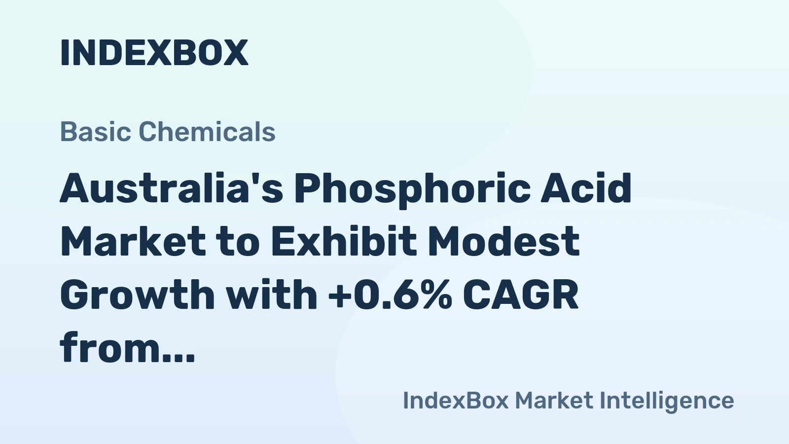 Australia's Phosphoric Acid Market to Exhibit Modest Growth with +0.6% CAGR from 2024 to 2035