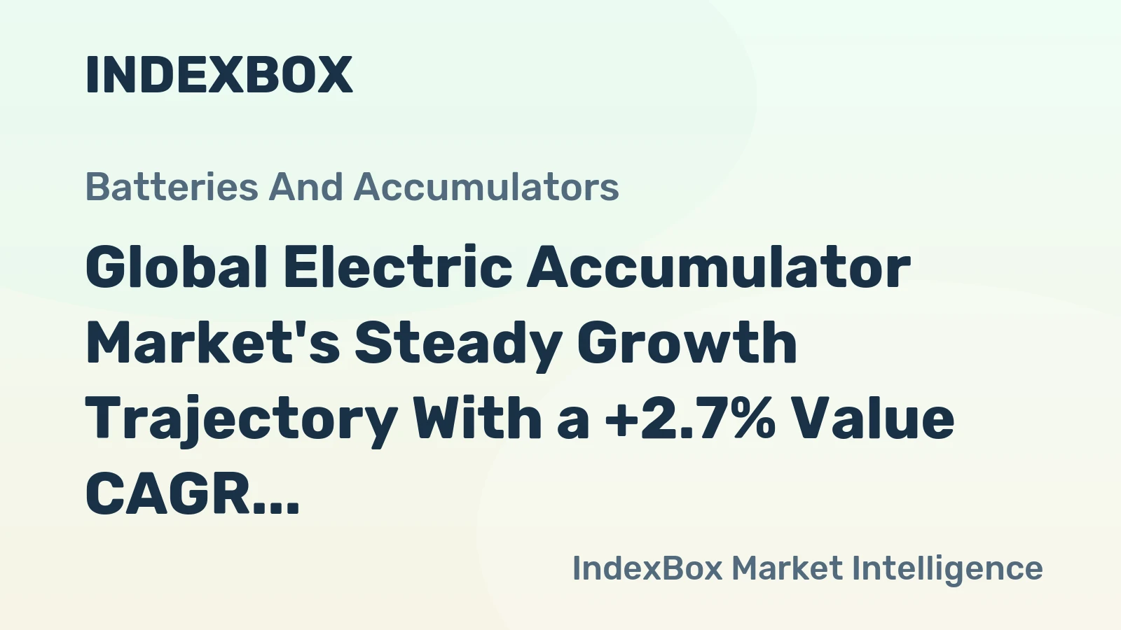 Global Electric Accumulator Market's Steady Growth Trajectory With a +2.7% Value CAGR Through 2035
