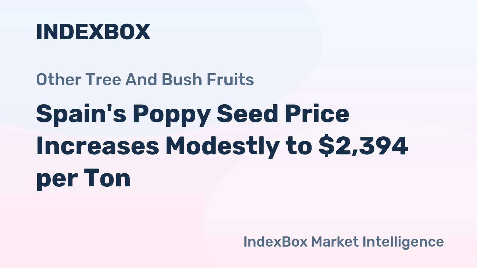 Spain's Poppy Seed Price Increases Modestly to $2,394 per Ton