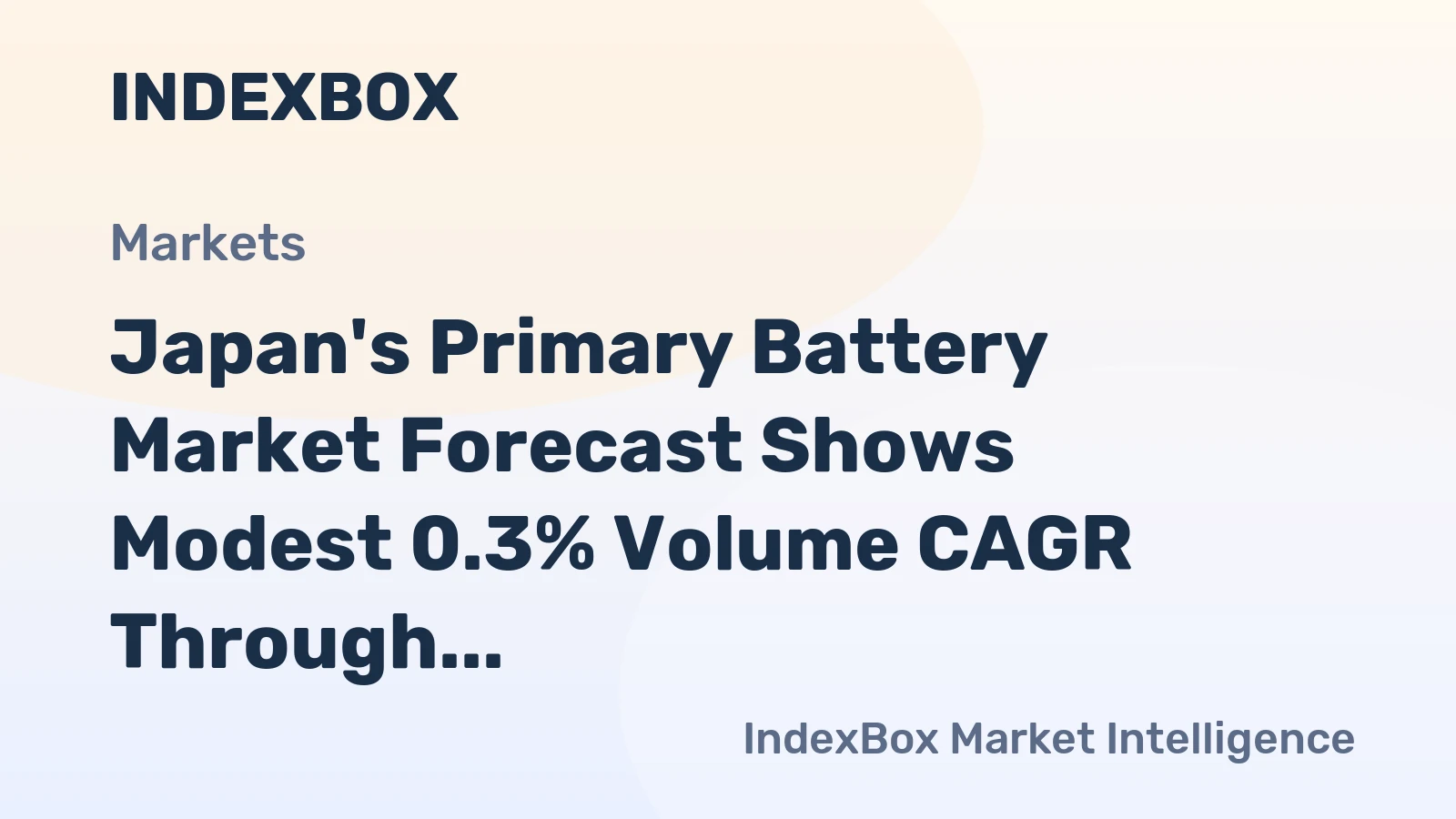 Japan's Primary Battery Market Forecast Shows Modest 0.3% Volume CAGR Through 2035