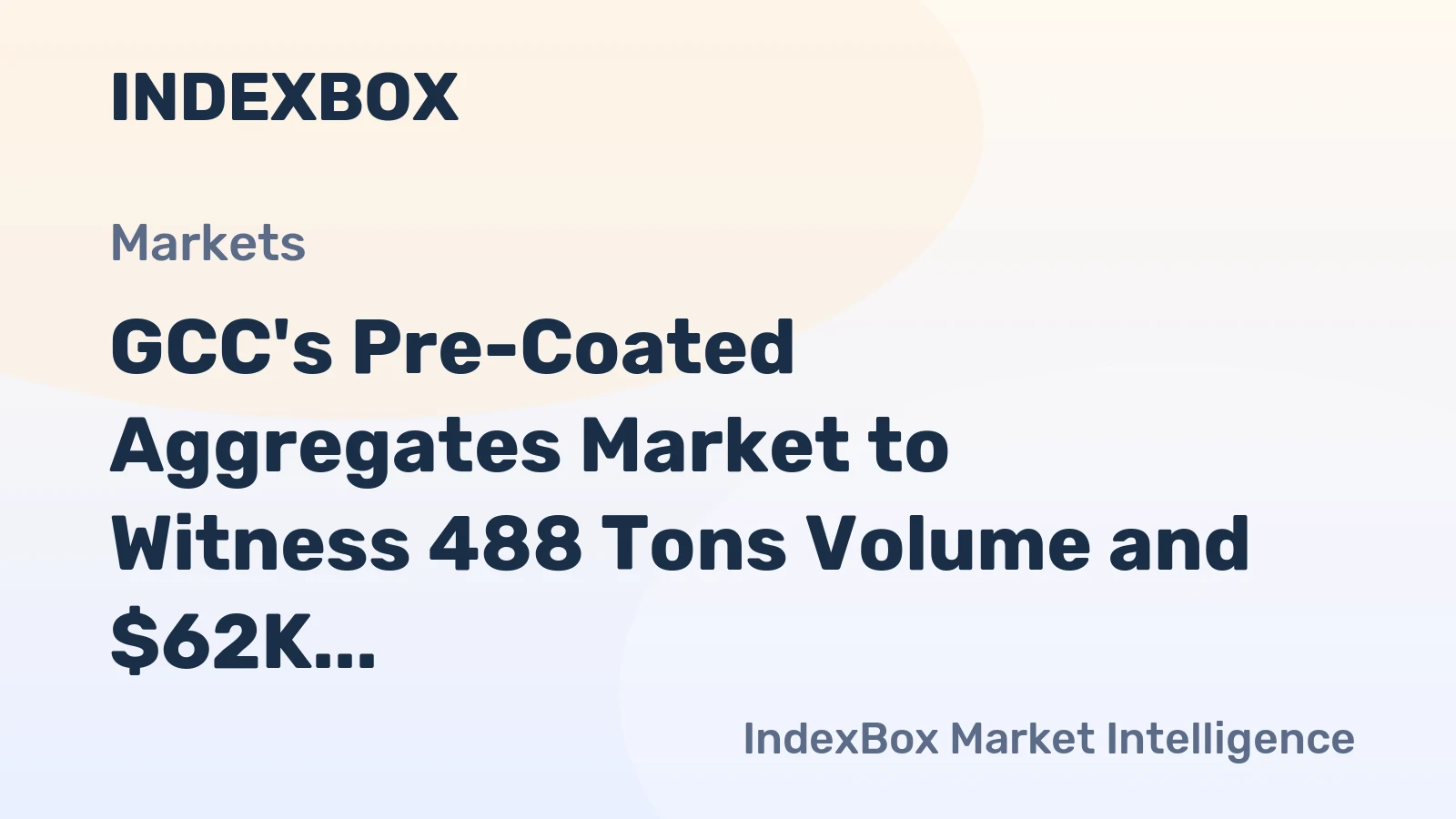 GCC's Pre-Coated Aggregates Market to Witness 488 Tons Volume and $62K Value Growth by 2035