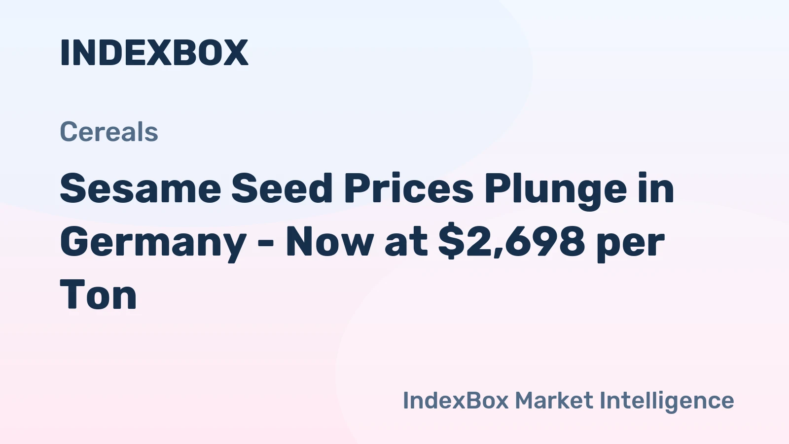 Sesame Seed Prices Plunge in Germany - Now at $2,698 per Ton