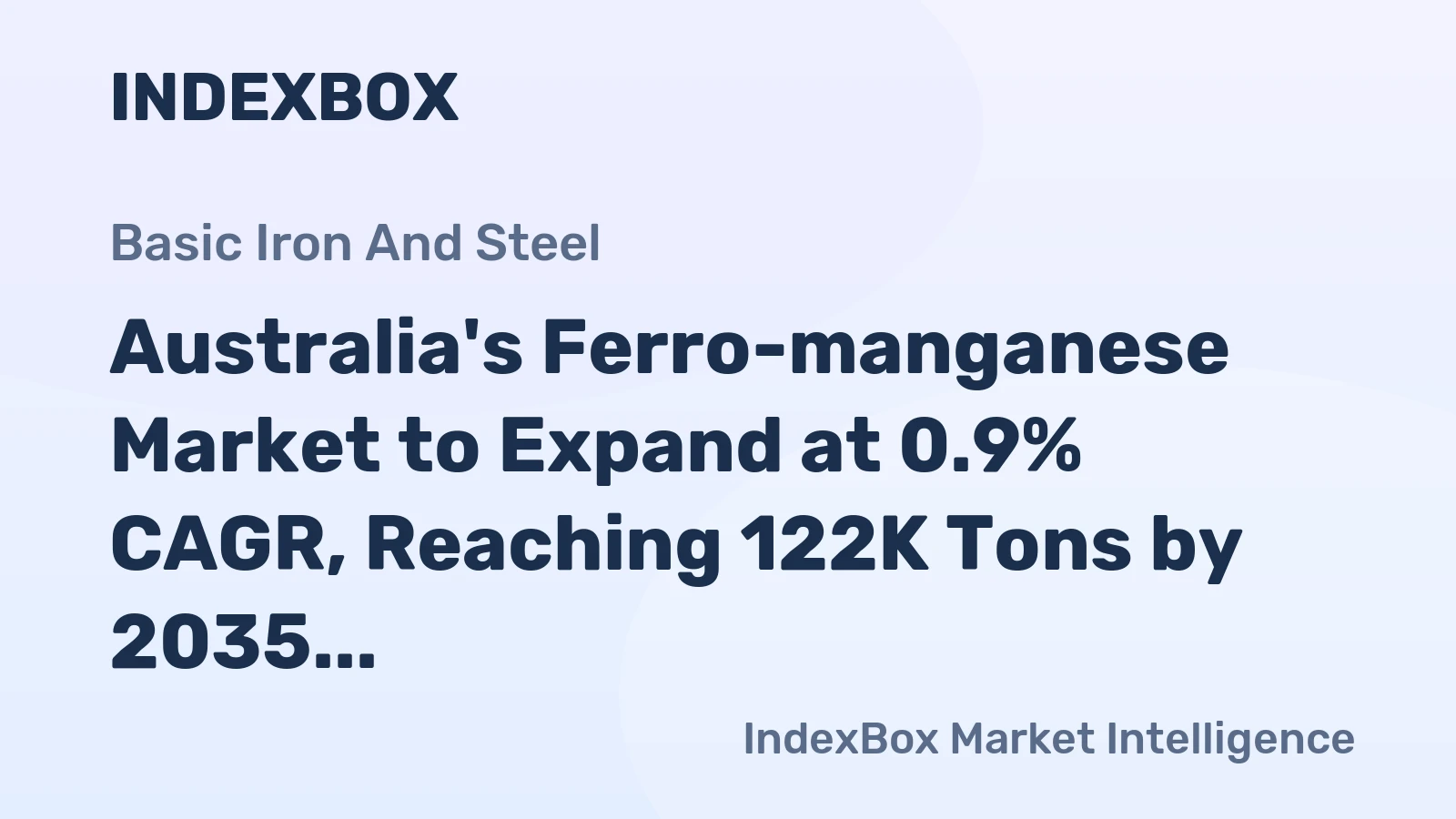 Australia's Ferro-manganese Market to Expand at 0.9% CAGR, Reaching 122K Tons by 2035