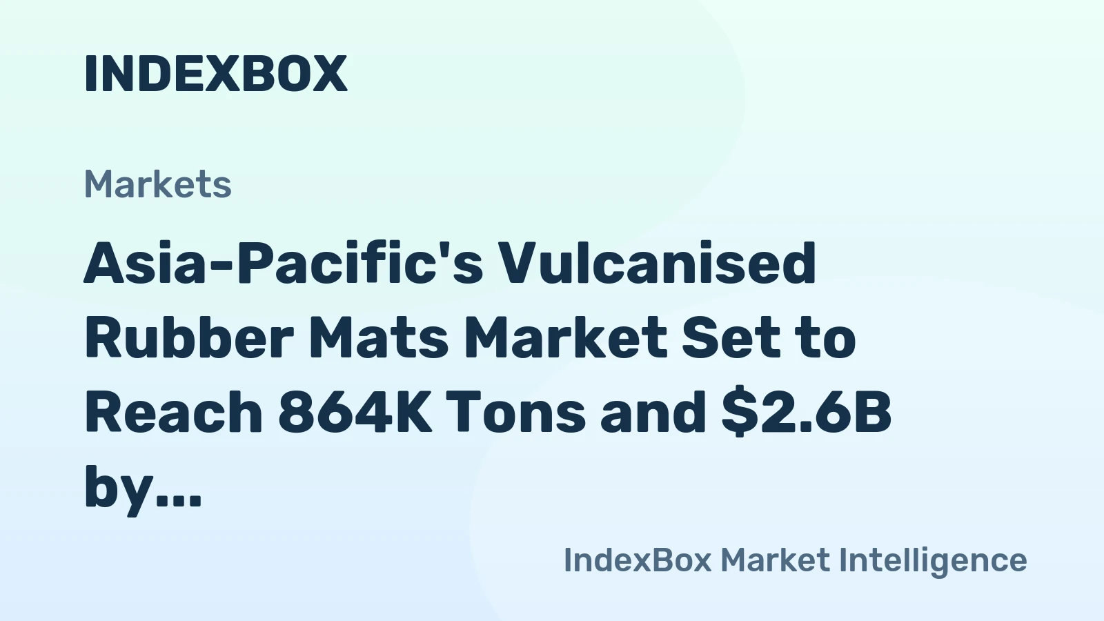 Asia-Pacific's Vulcanised Rubber Mats Market Set to Reach 864K Tons and $2.6B by 2035